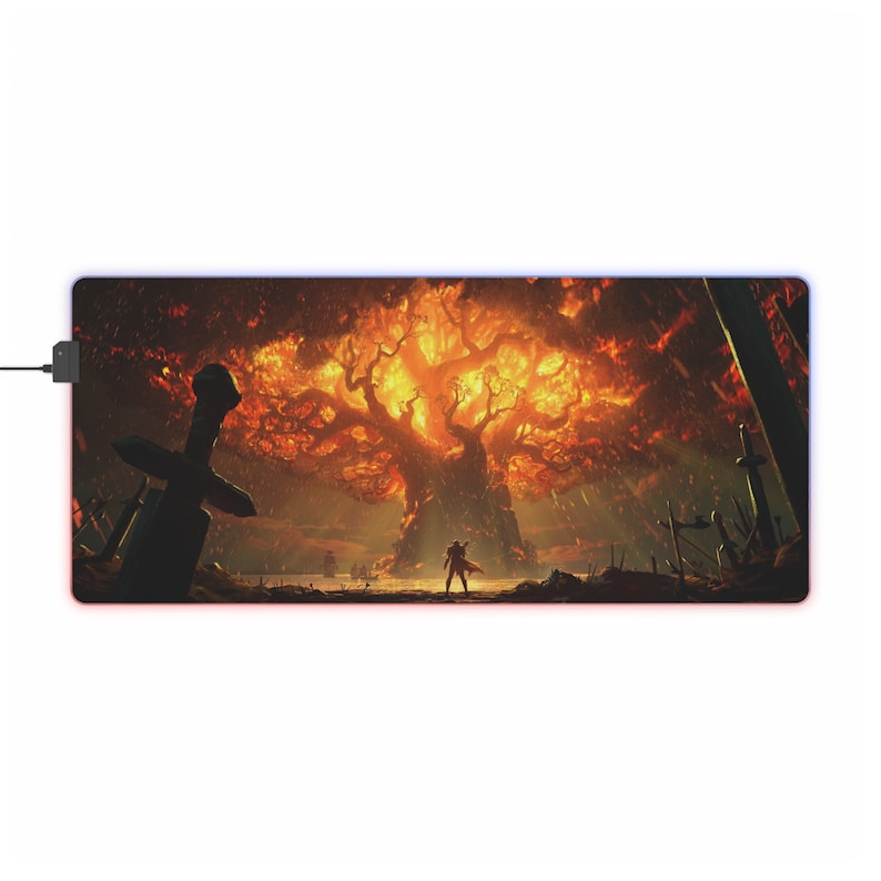 LED Gaming Mouse Pad Teldrassil Burning - Etsy