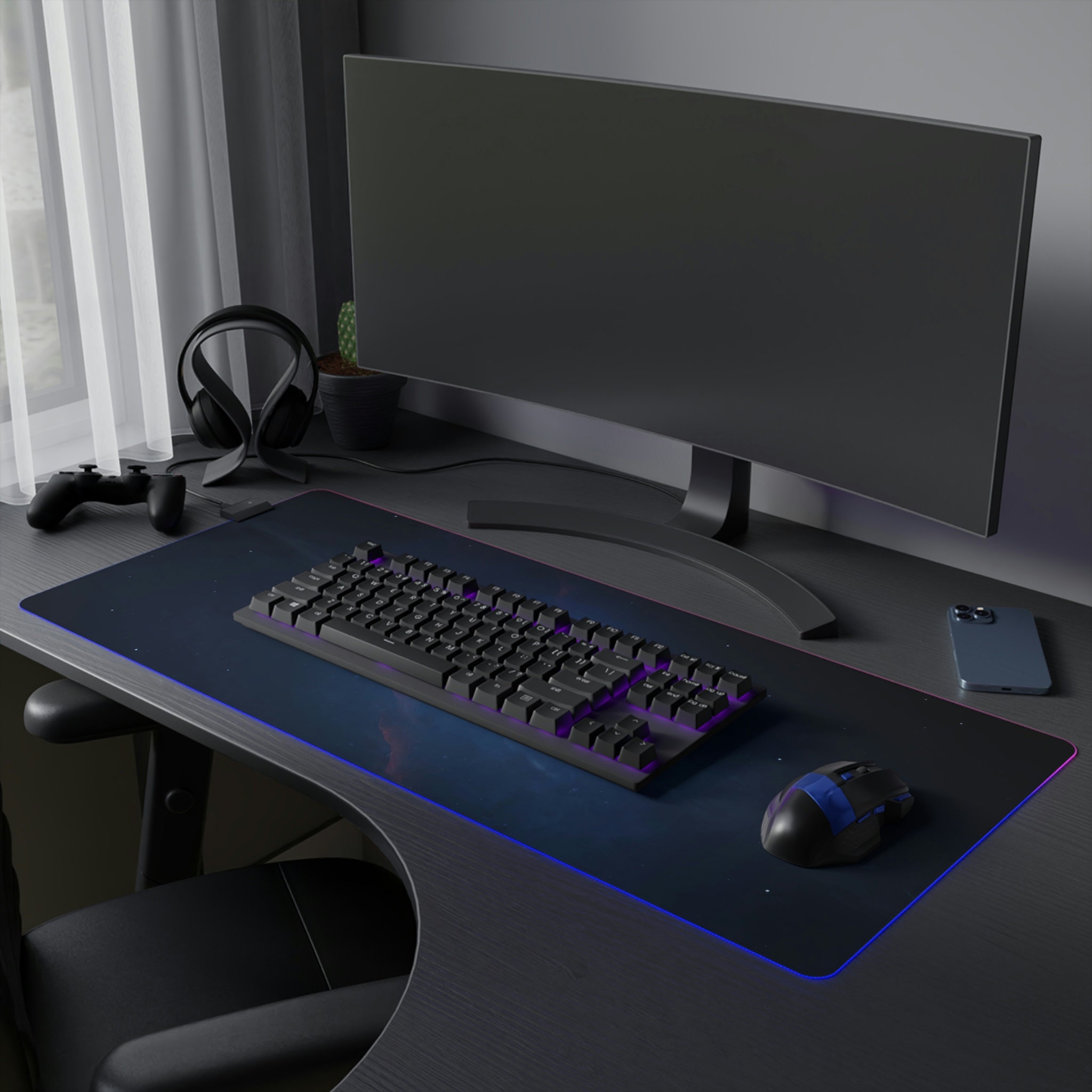 LED Gaming Mouse Pad - Blue Galaxy - Etsy