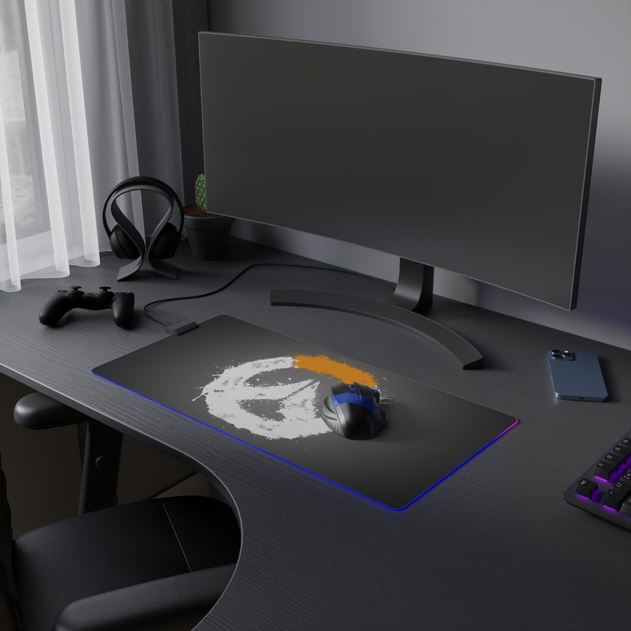 LED Gaming Mouse Pad - Overwatch Logo Painted - Etsy