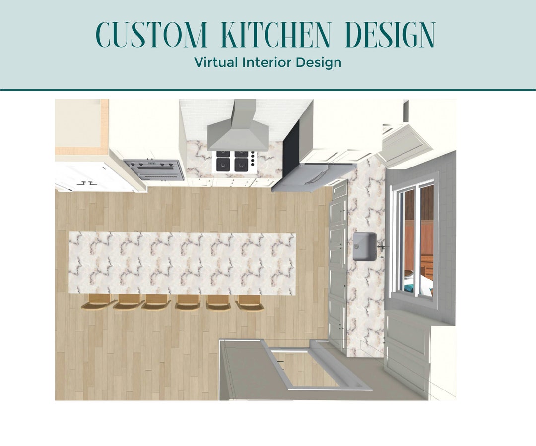 Custom Kitchen Design Package: E-design, 3D Renderings - Etsy