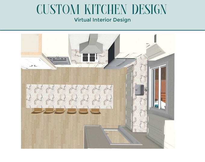 Custom Kitchen Design Package: E-design, 3D Renderings - Etsy
