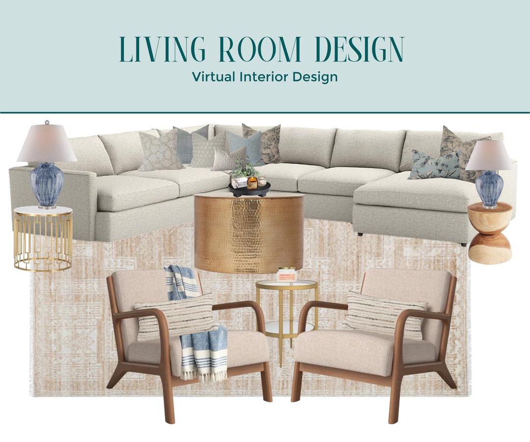 Interior Design Service, Living Room E-design, Living Room, Living Room ...