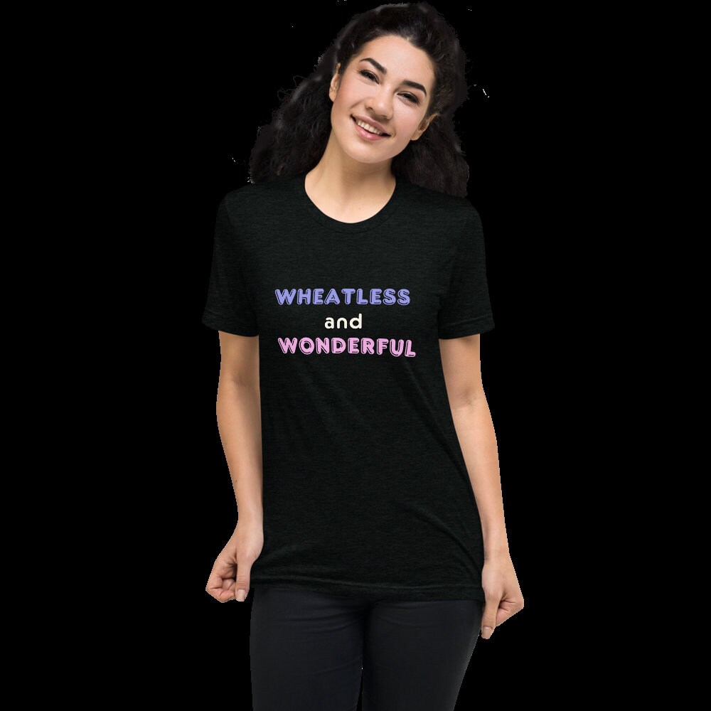Wheatless and Wonderful Shirt, Celiac Disease T Shirt, Celiac Shirt, Gluten Free Short Sleeve T ...