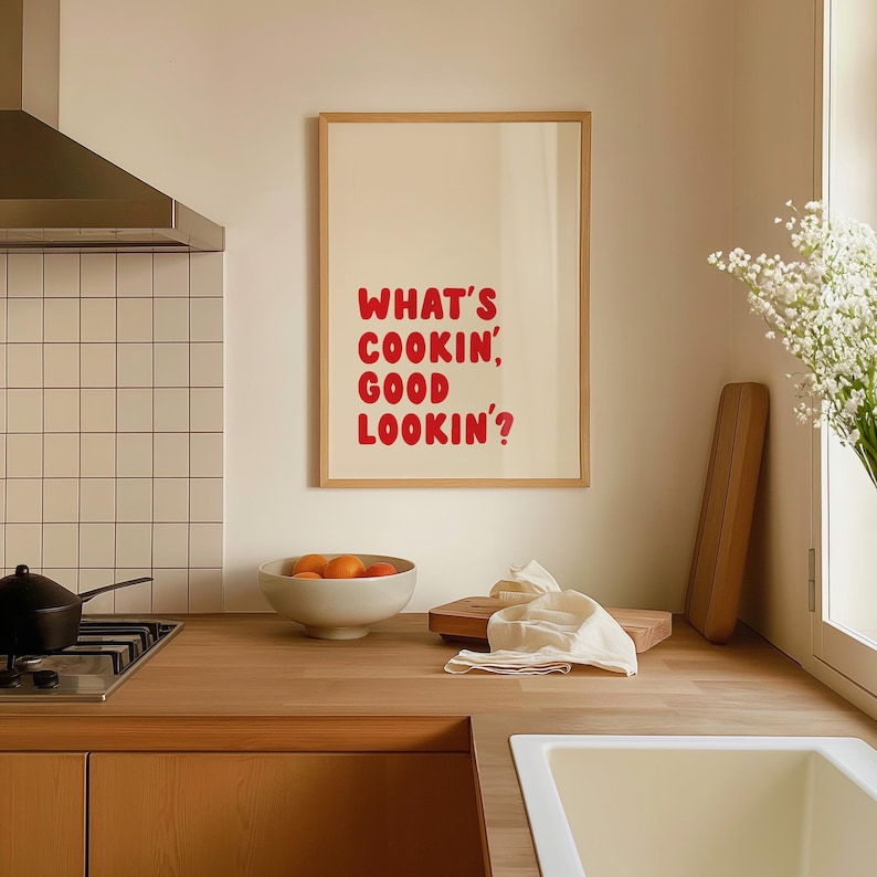 What's Cookin' Good Lookin'? - Kitchen Wall Art - Etsy