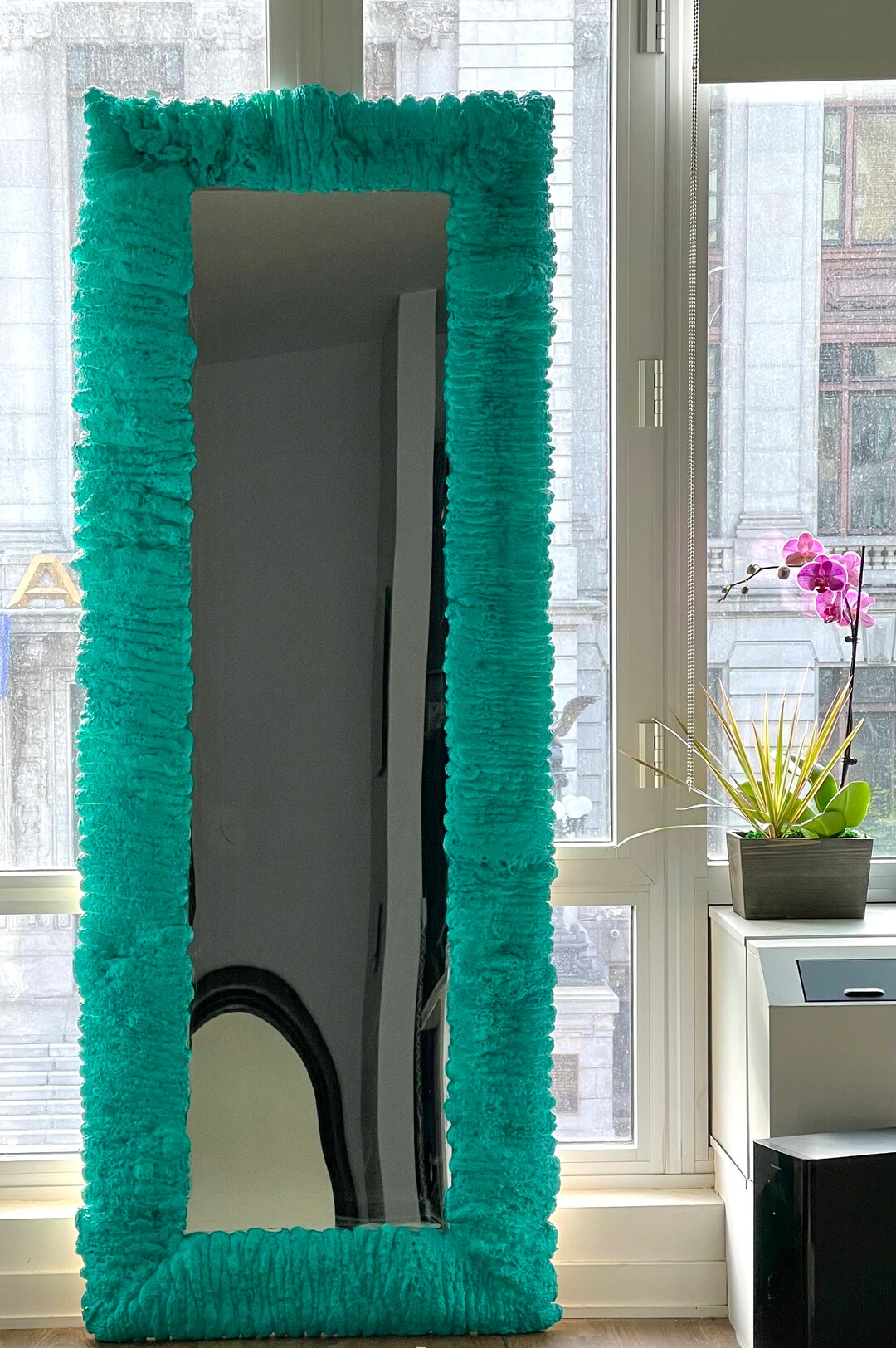 Long Full Length Mirror, Large Foam Full Body Mirror Art, Wavy Floor ...