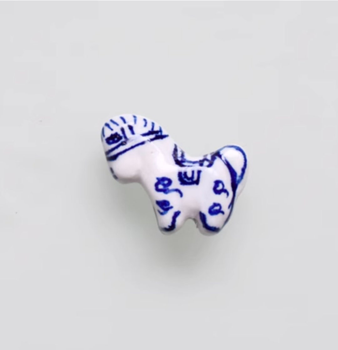 5pcs Handmade Pony Porcelain Beads Horse Shape Ceramic Beads DIY Crafts ...