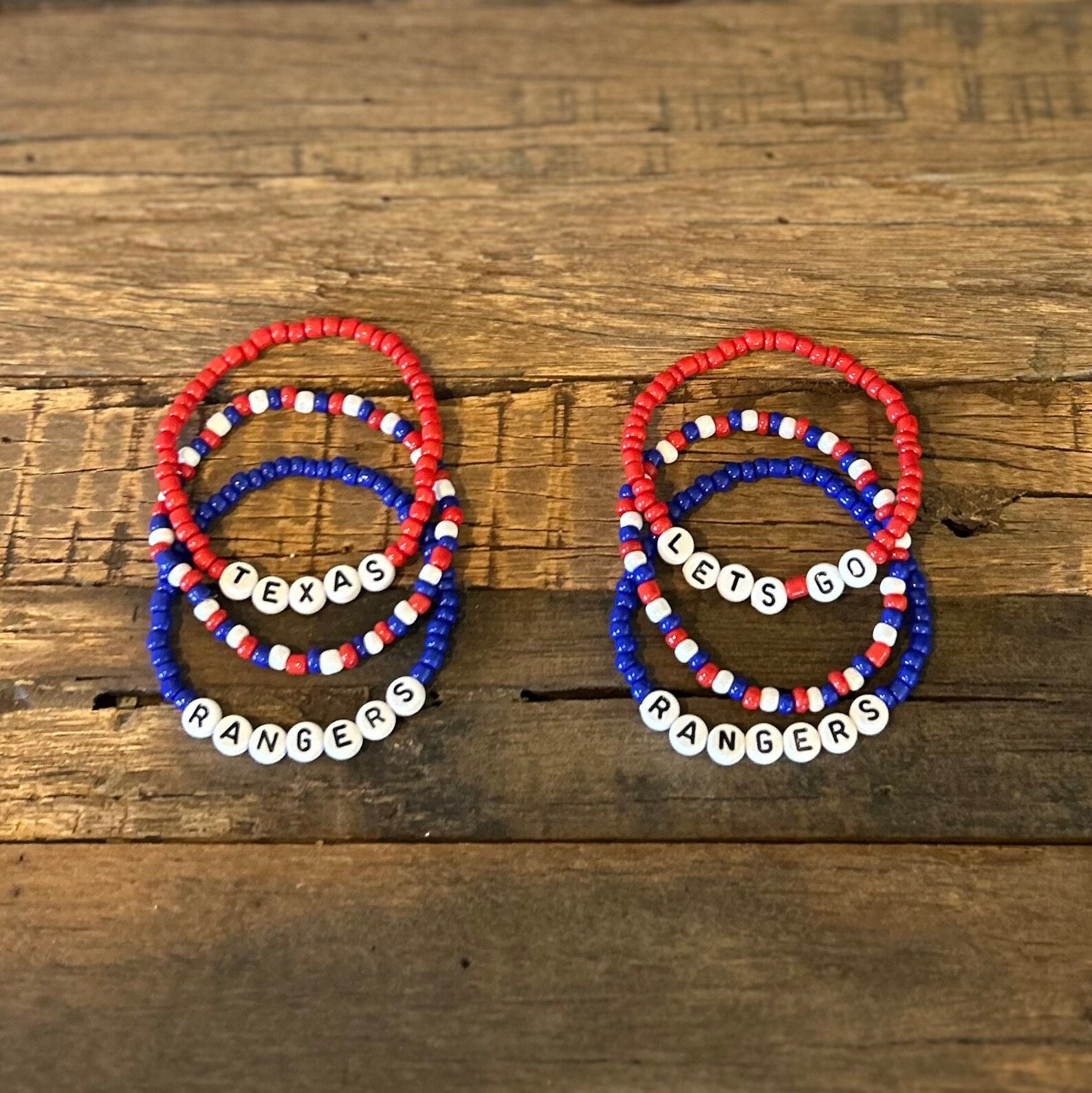 Texas Rangers World Series Bracelet Stack Rangers Bracelet Personalized ...