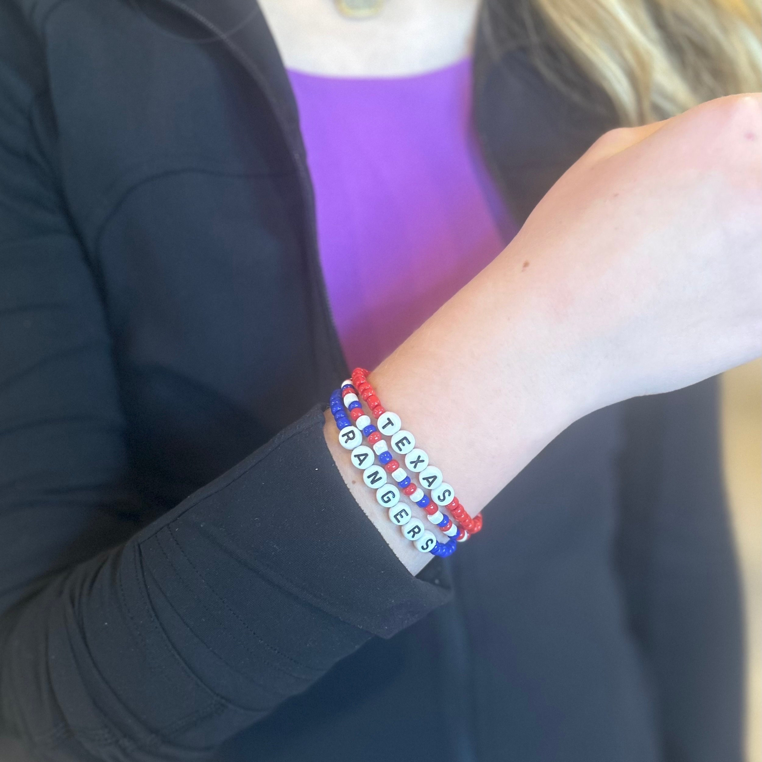 Texas Rangers World Series Bracelet Stack Rangers Bracelet Personalized ...