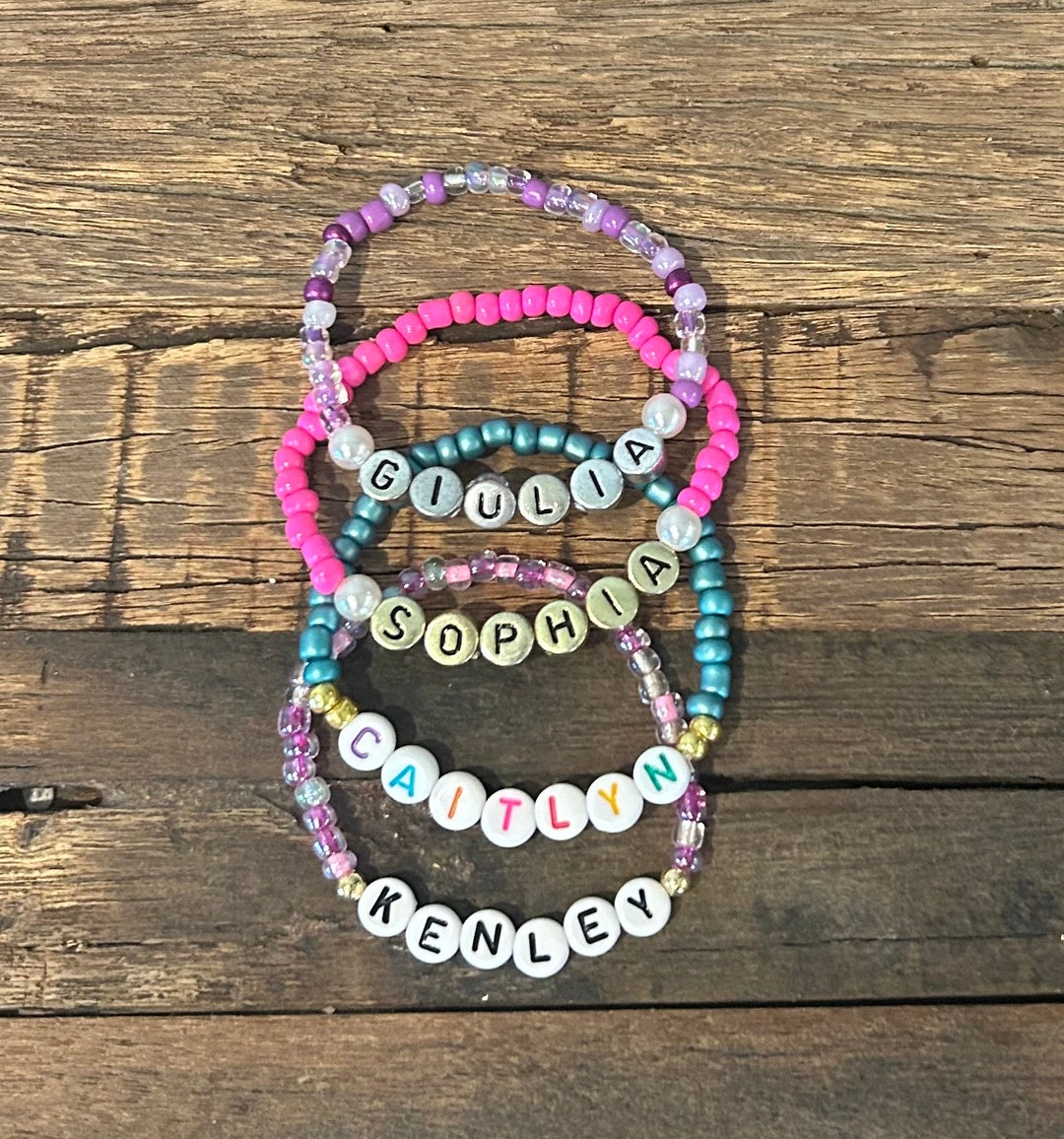 Custom Beaded Name Bracelet: Personalized Friendship Bracelet - Etsy