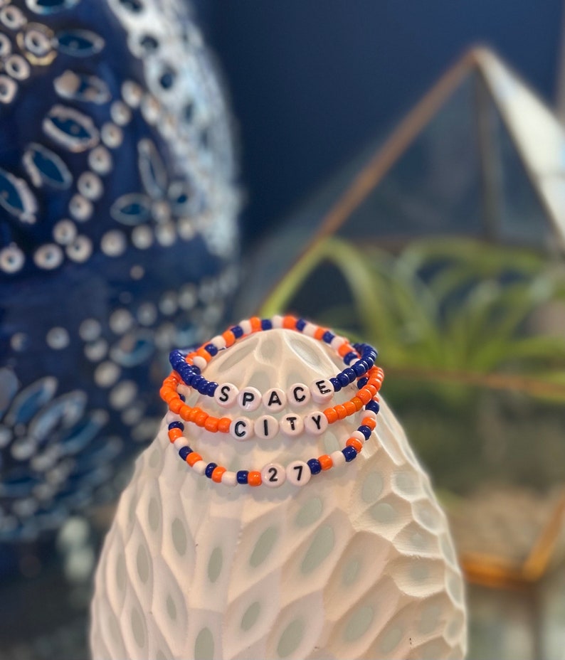 Houston Astros Bead Bracelet Stack. Cheer on the Astros and Show Your H-town Pride Go Stros - Etsy