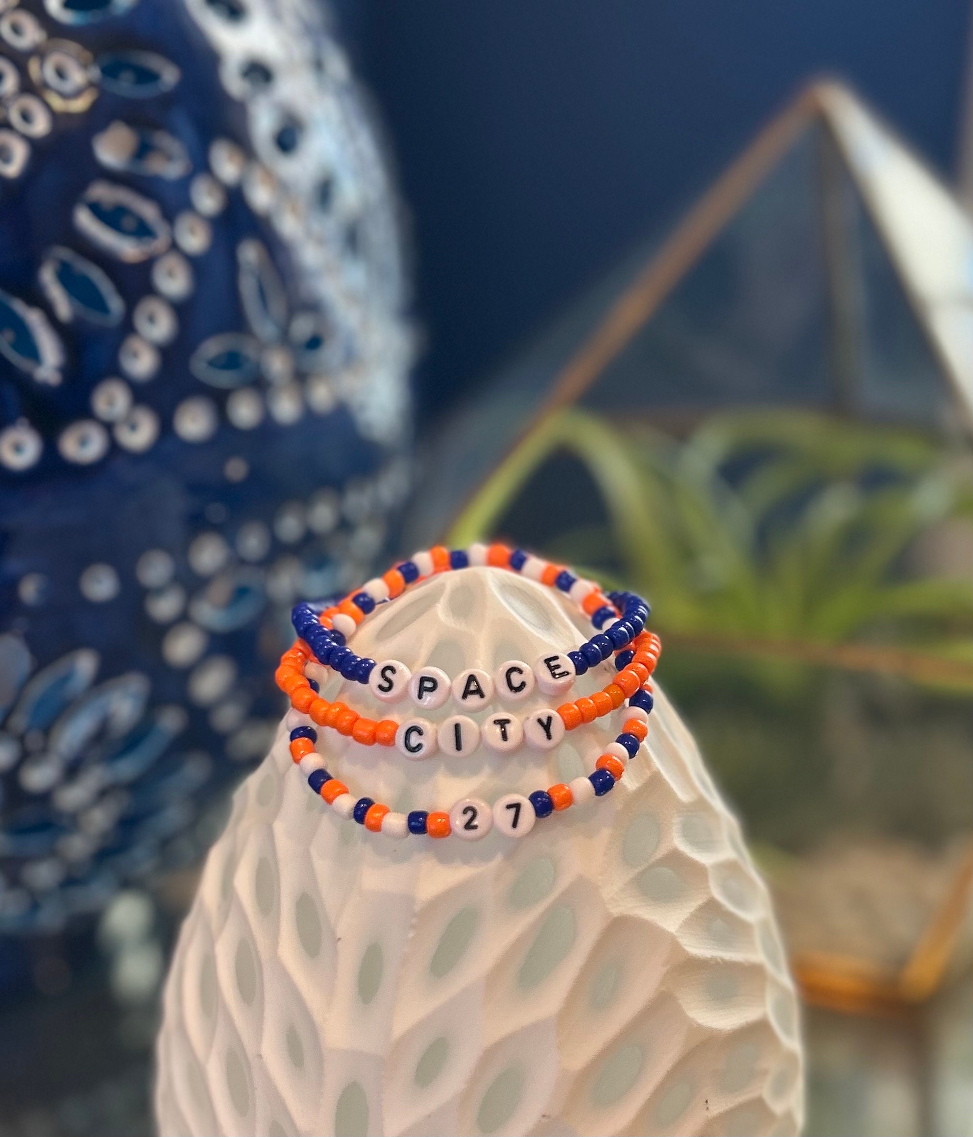 Houston Astros Bead Bracelet Stack. Cheer on the Astros and Show Your H-town Pride Go Stros - Etsy