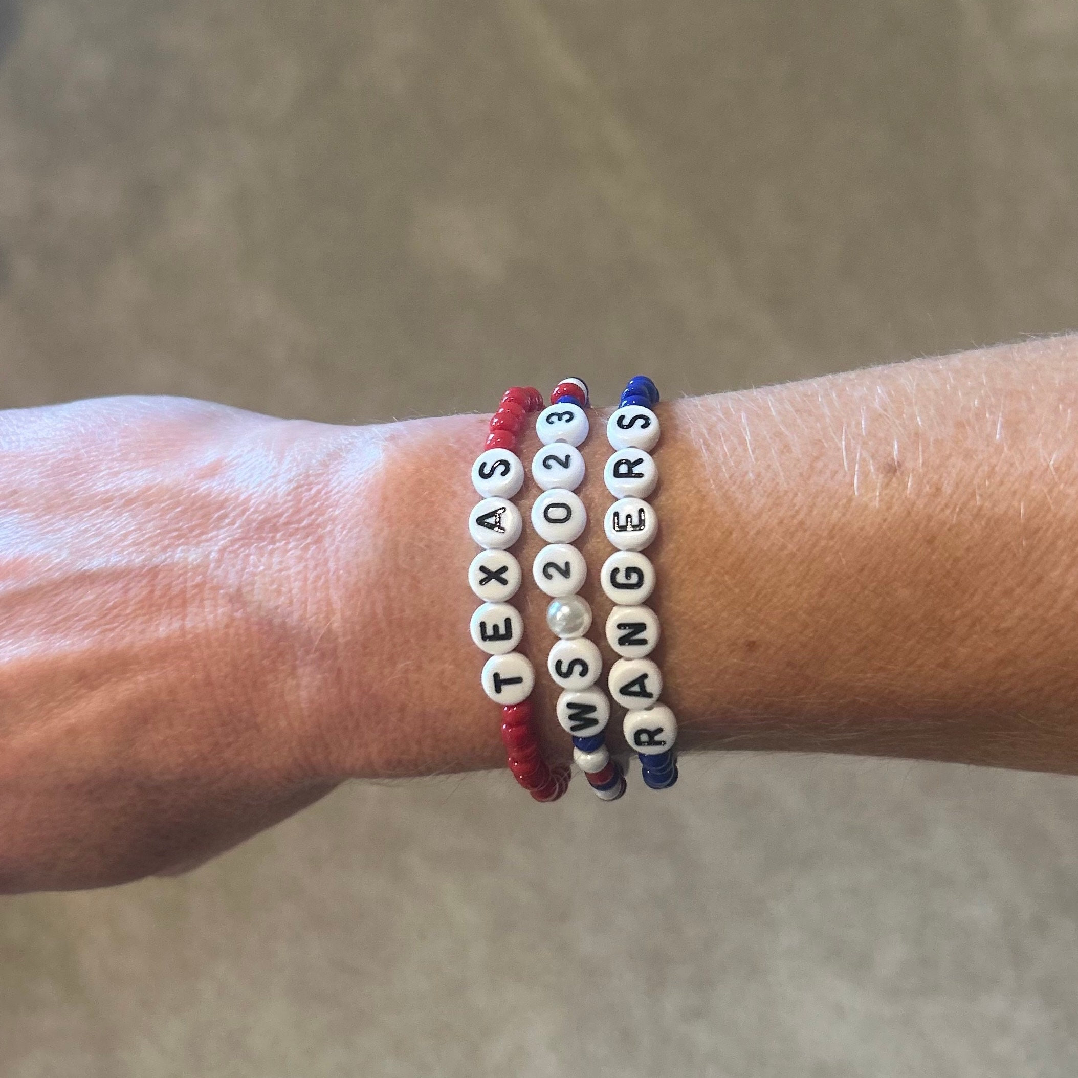 Texas Rangers World Series Bracelet Stack Rangers Bracelet Personalized ...