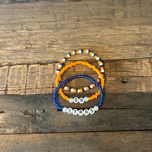 Houston Astros Bead Bracelet Stack. Cheer on the Astros and Show Your H-town Pride! Go Stros! - Etsy