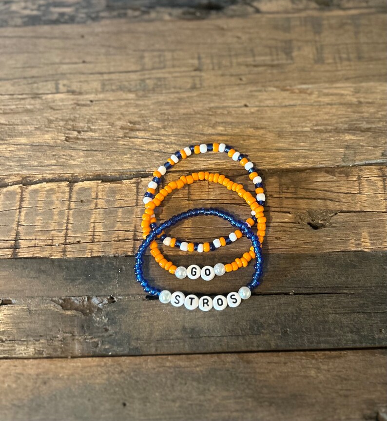 Houston Astros Bead Bracelet Stack. Cheer on the Astros and Show Your H ...
