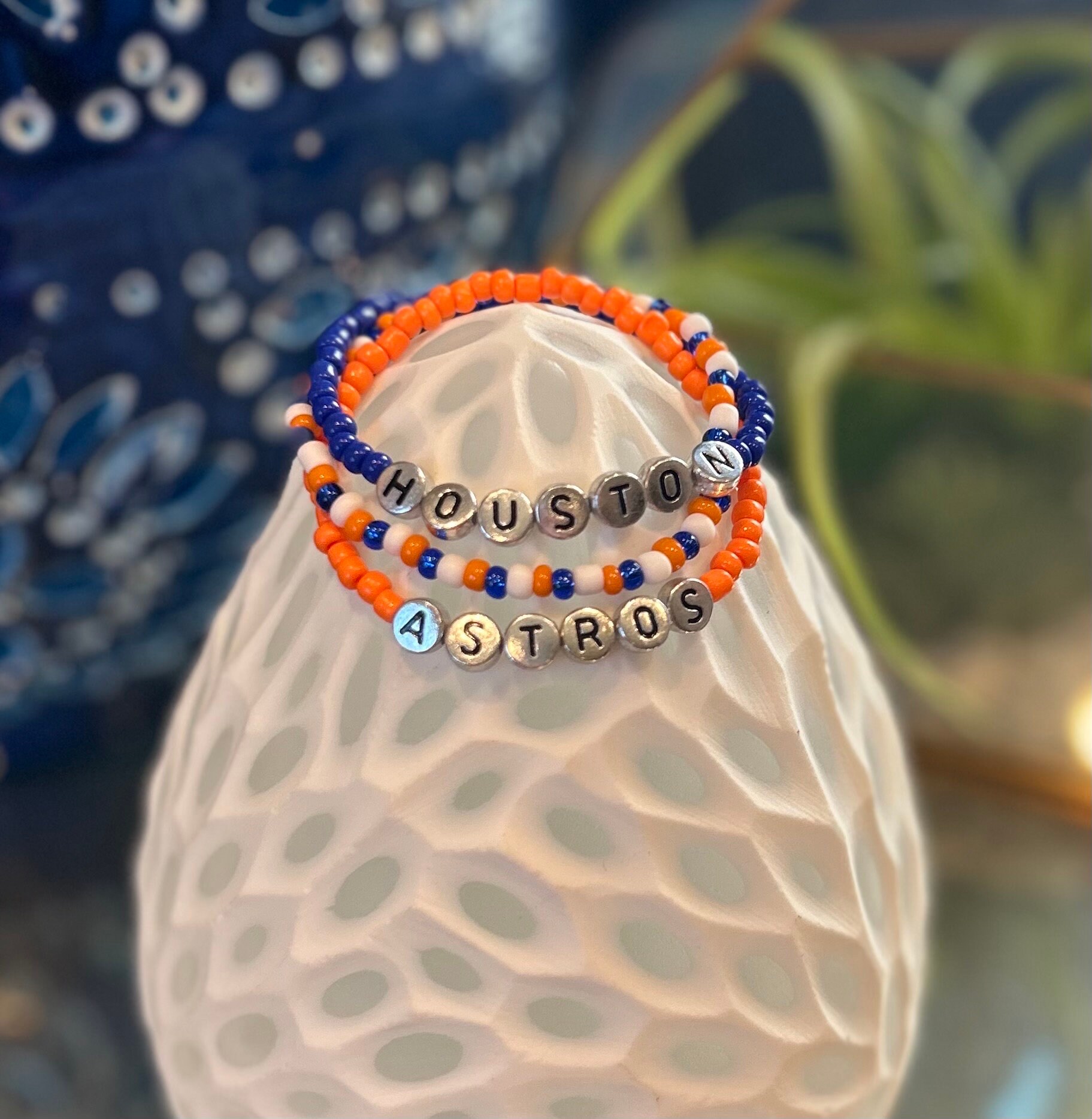 Houston Astros Bead Bracelet Stack. Cheer on the Astros and Show Your H-town Pride Go Stros - Etsy