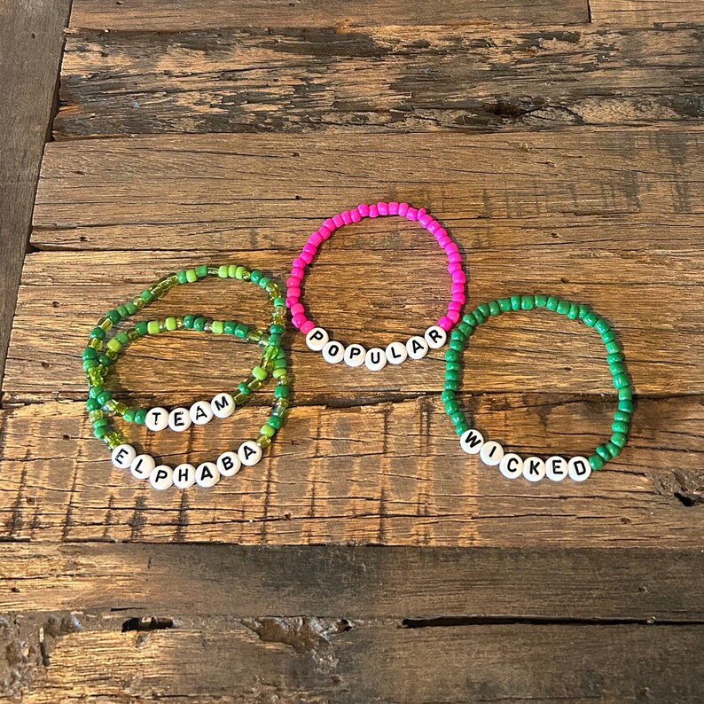 Wicked Inspired Beaded Bracelet | Broadway Musical Jewelry - Etsy