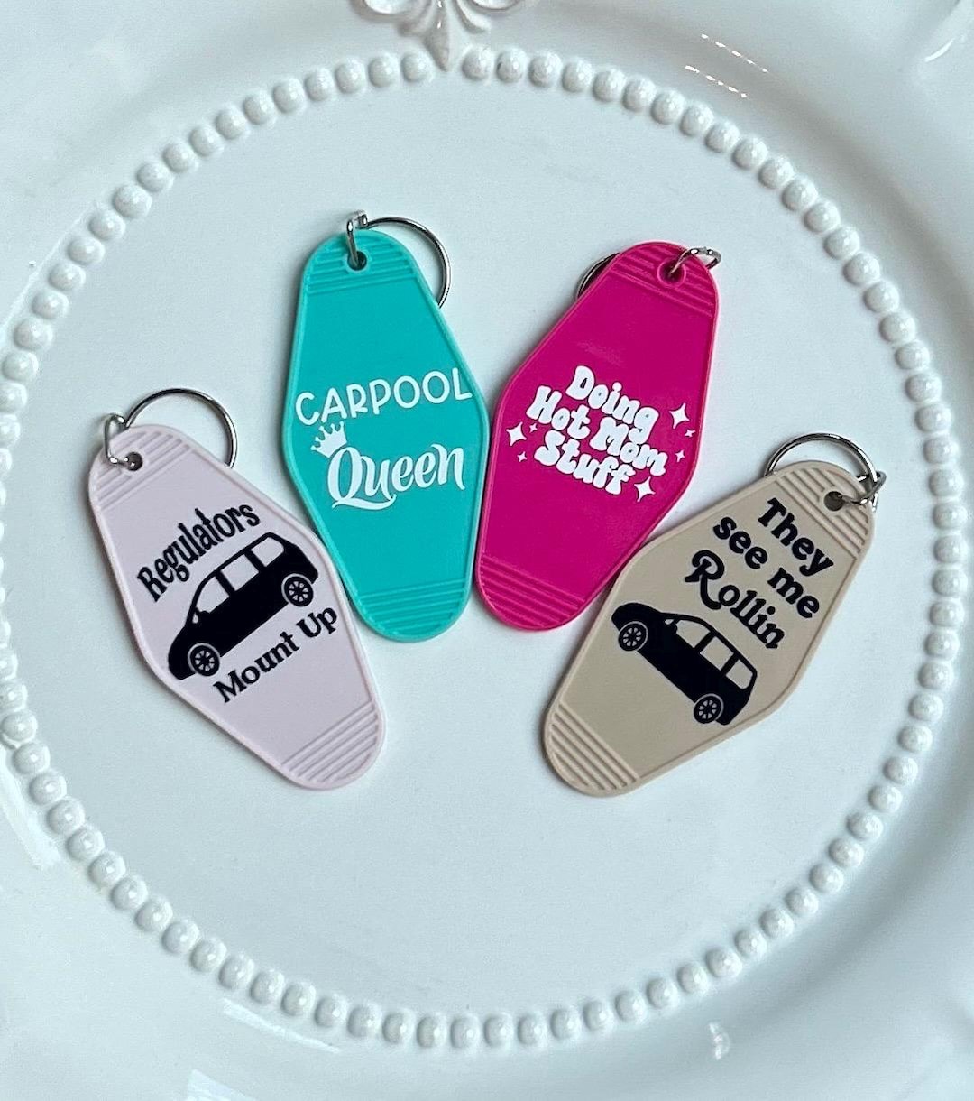 Funny Mom Motel Keychain | Novelty Carpool Queen Gift - Etsy