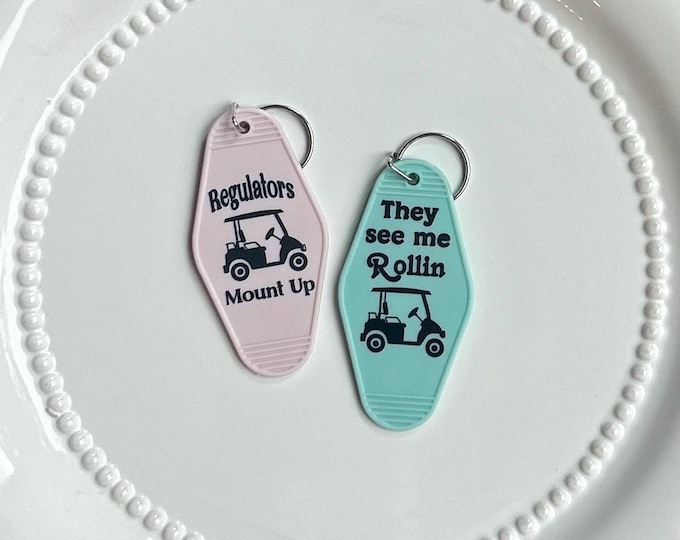 Golf; Golf Cart; Keychain; Coastal Gift; - Etsy