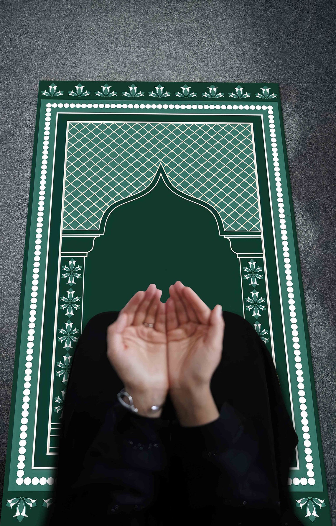 Green Prayer Rug, White Prayer Rug, Prayer Rug, Worship Rug, Modern Rug ...