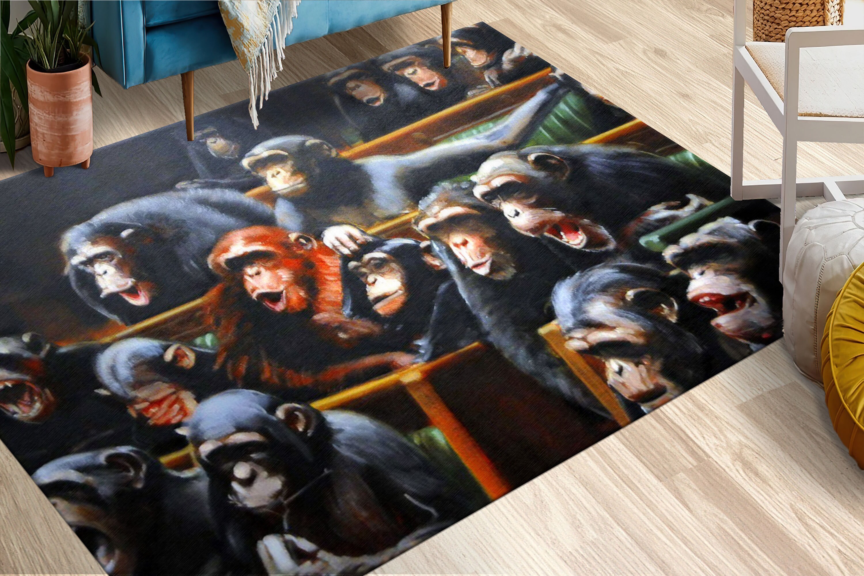 Banksy Monkeys Parliament Rug, Monkey Senators Rugs, Banksy Monkeys ...