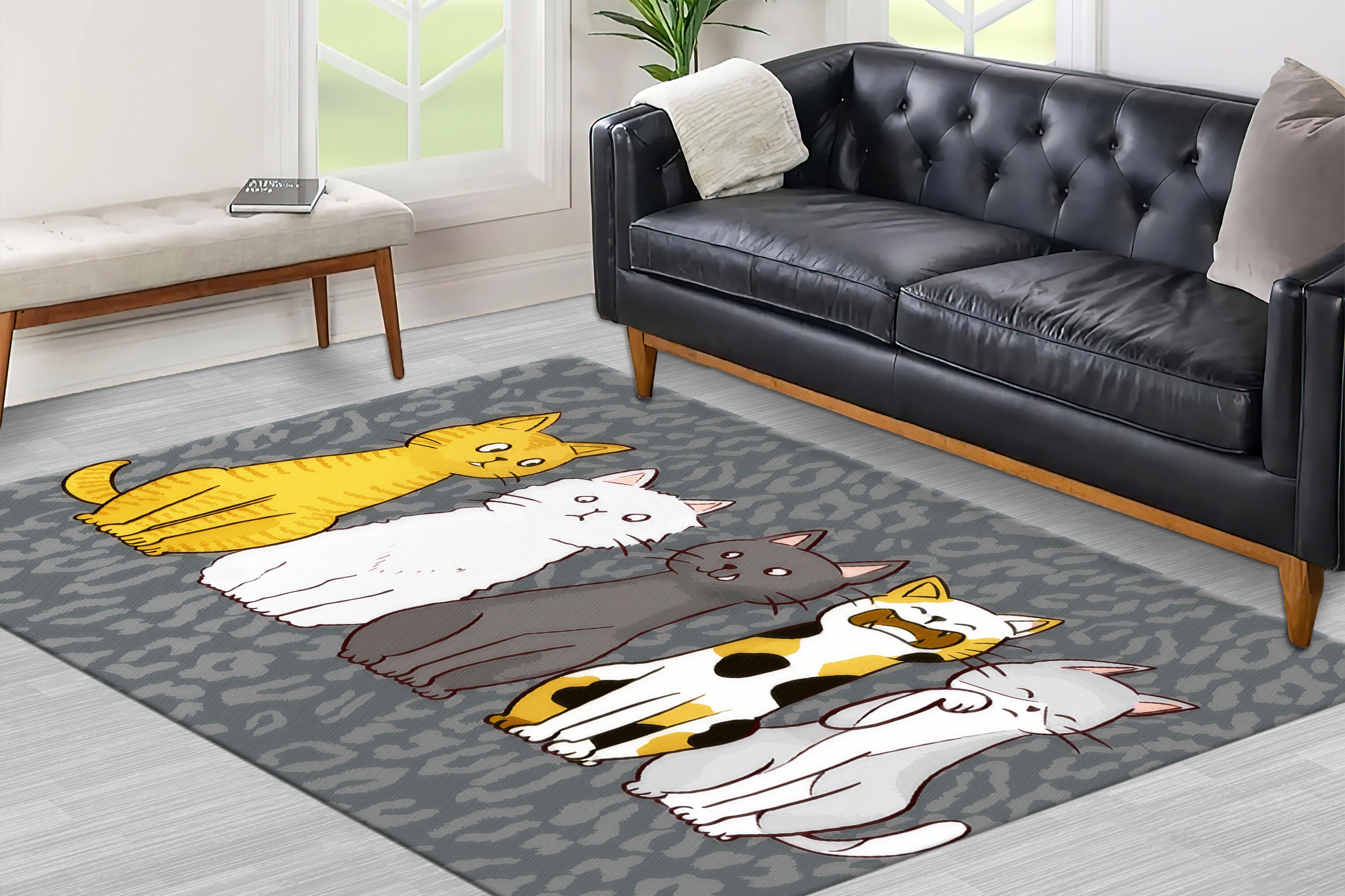 Abstract Cat Rug, Cat Rugs, Cat Lover Gift Rug, Animal Rugs ...