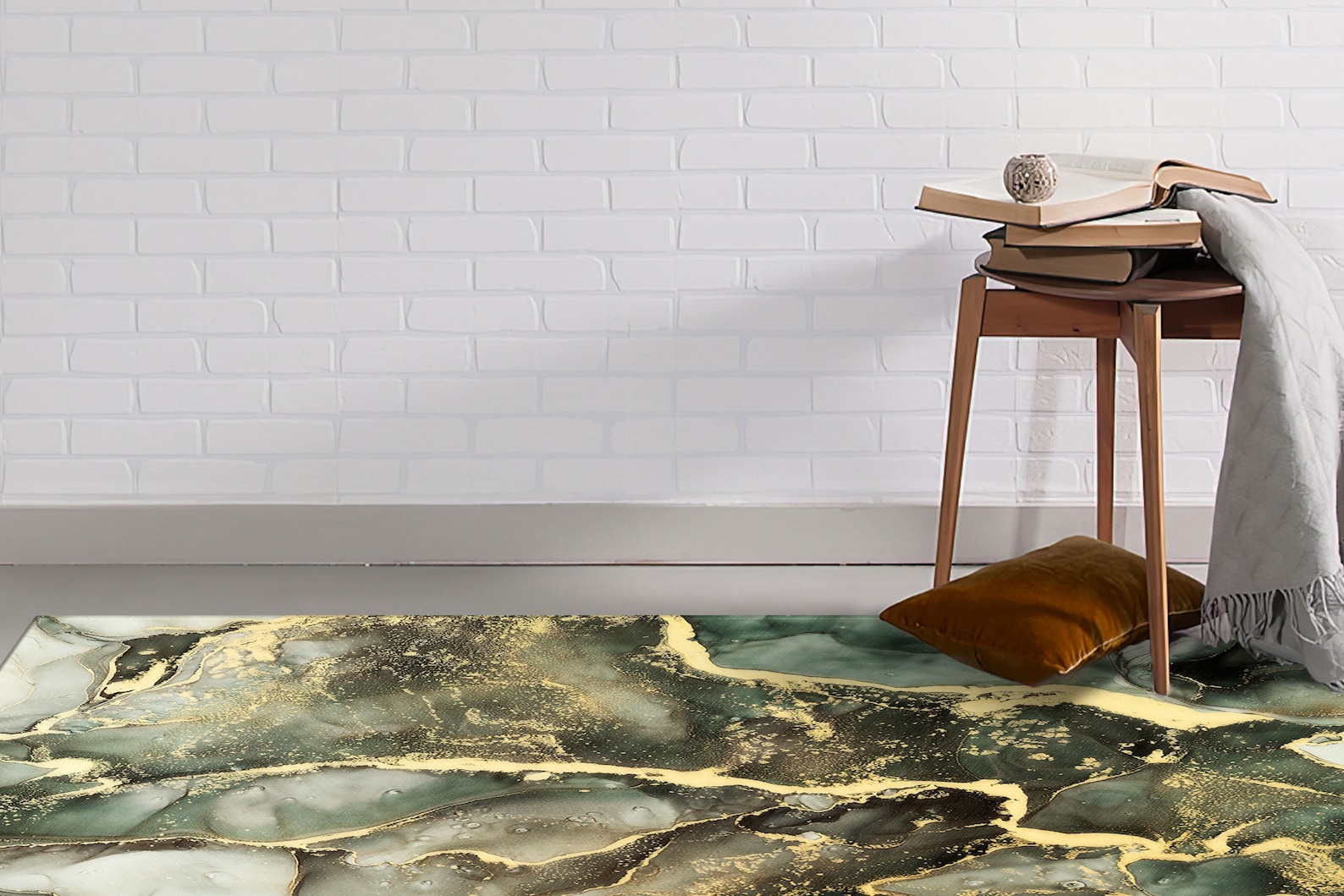 Green and Gold Marble Rug, Green Marble Rug, Luxury Marble Rugs, Marble ...