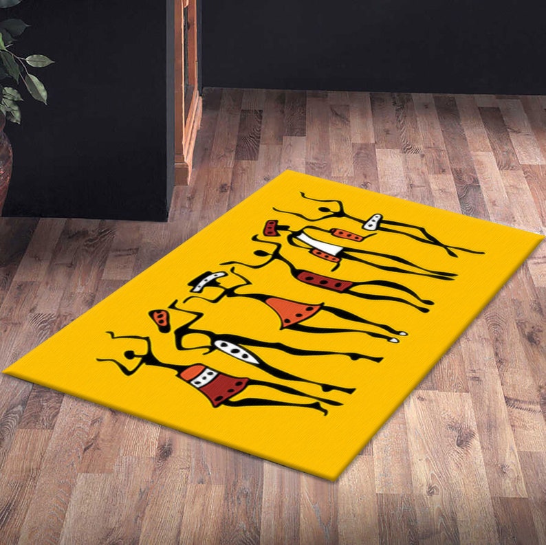 African Dancers Rug African People Dancing Rugs Yellow Rugs - Etsy