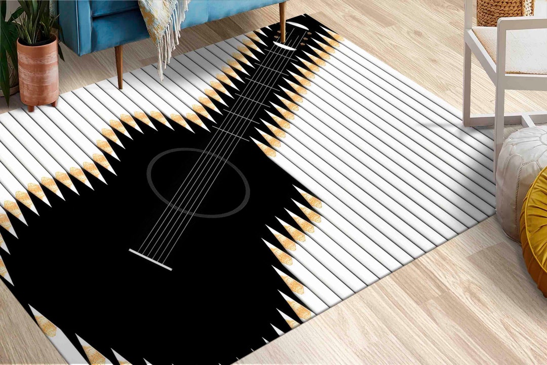 Guitar Rugs, Instrument Rugs, Custom Rugs, Music Room Rug, Housewarming ...