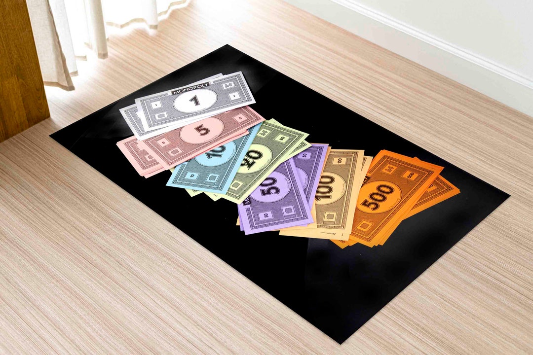 Monopoly Money Rug: Colorful Game Room Decor, Machine Washable - Etsy