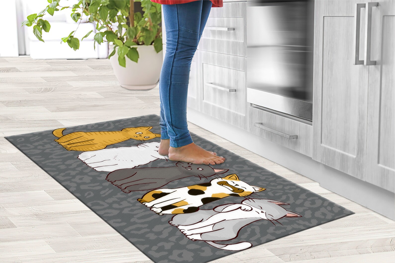 Abstract Cat Rug, Cat Rugs, Cat Lover Gift Rug, Animal Rugs ...