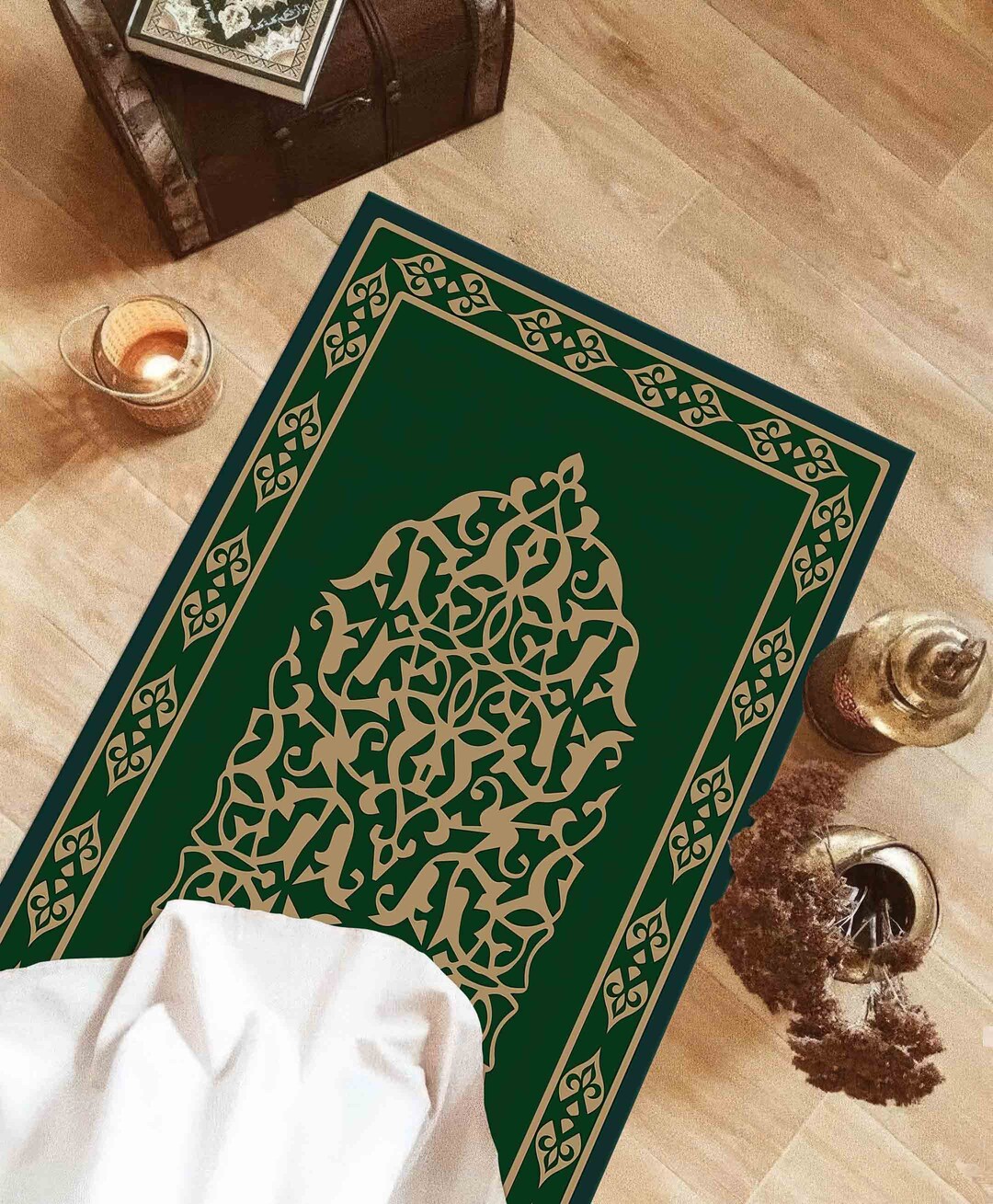 Green Prayer Rug, Beige Prayer Rug, Religious Rug, Ramadan Rug ...