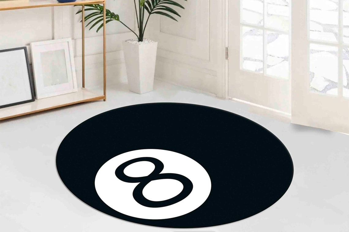 8 Ball Rugs Round Rug Black Rugs Modern Rugs Gift for Her - Etsy