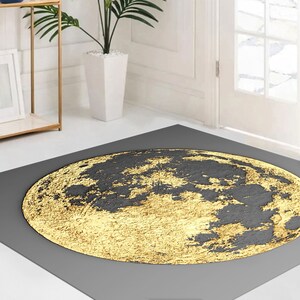 Gold Moon Rugs, Gold Moon Rug, Modern Rugs, View Rugs, Space Rug, Gift ...