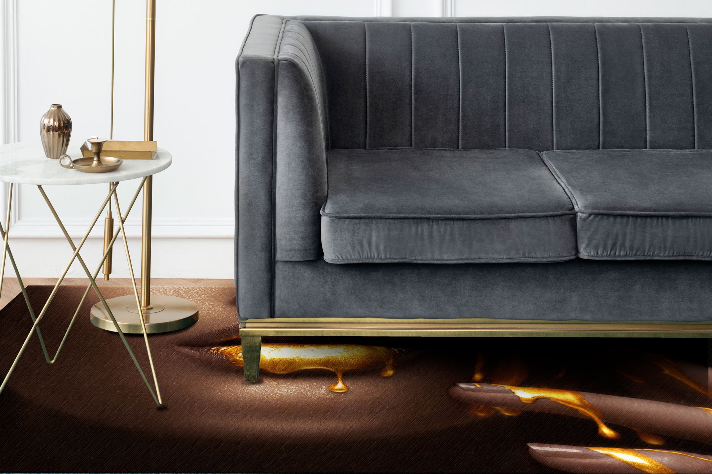 African Woman Gold Lip Rugs, Gold Lip Rug, Golden Beauty Rugs, Abstract ...