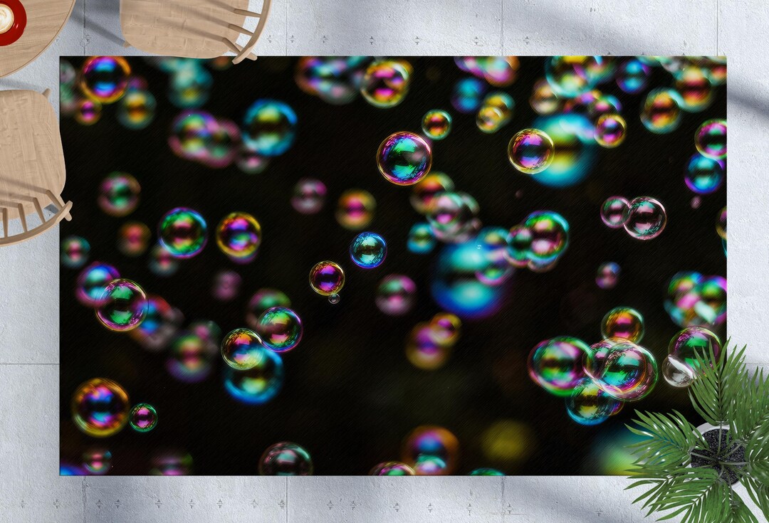 Soap Bubbles Rug, Bubbles Rug, Black Rugs, Modern Rugs, Front Door Rug ...