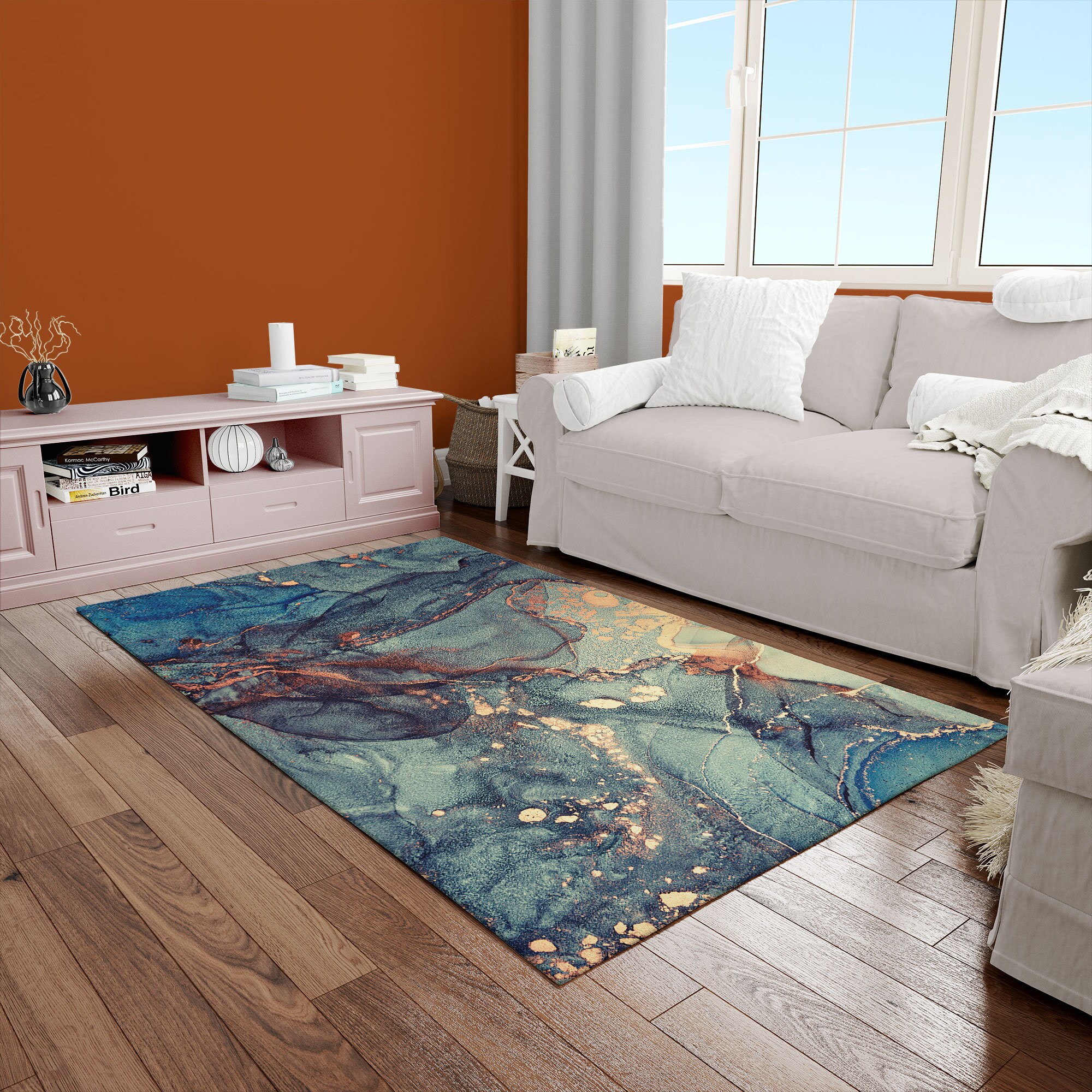 Green and Blue Marble Rug, Brown Marble Rugs, Blue Marble Rug, Marble ...