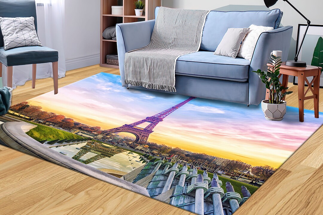 Eiffel Tower Landscape Rug, Eiffel Rug, France Rugs, Landscape Rug, Pet ...