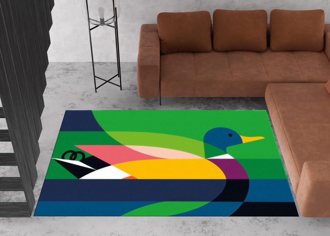 Duck Rug, Animal Rug, Abstract Rug, Modern Rug, Decorative Rug, Gift ...