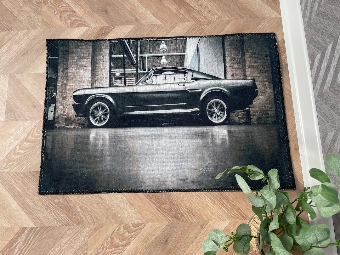 The Ford Mustang Rug, Ford Mustang Rugs, Mustang Rug, Garage Rugs, Bath ...