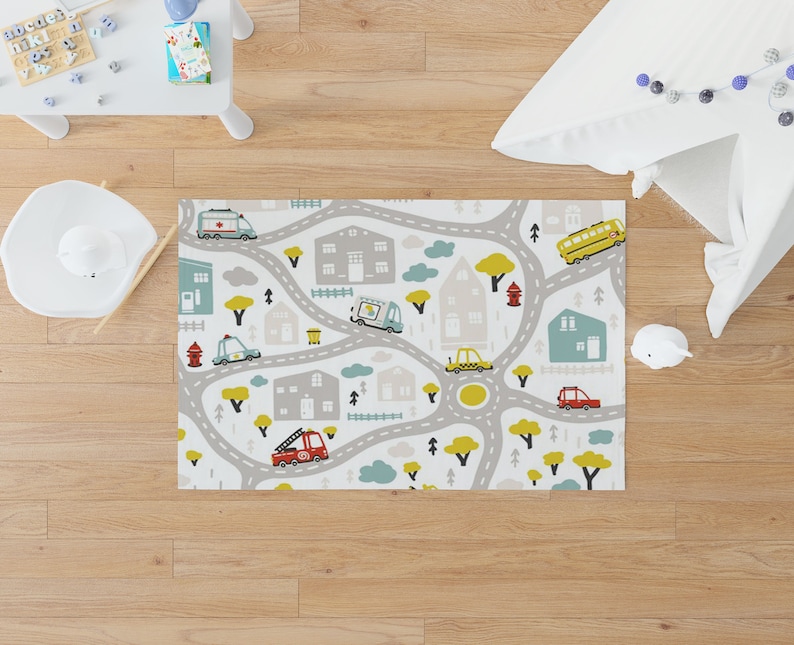 Baby City Map Rug Roads and Transport Rug Baby Map Rug City - Etsy