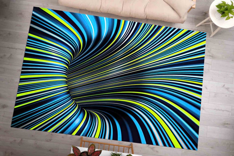 3D Optical Illusion Rug, Modern Printed Vortex Design, Anti-slip - Etsy