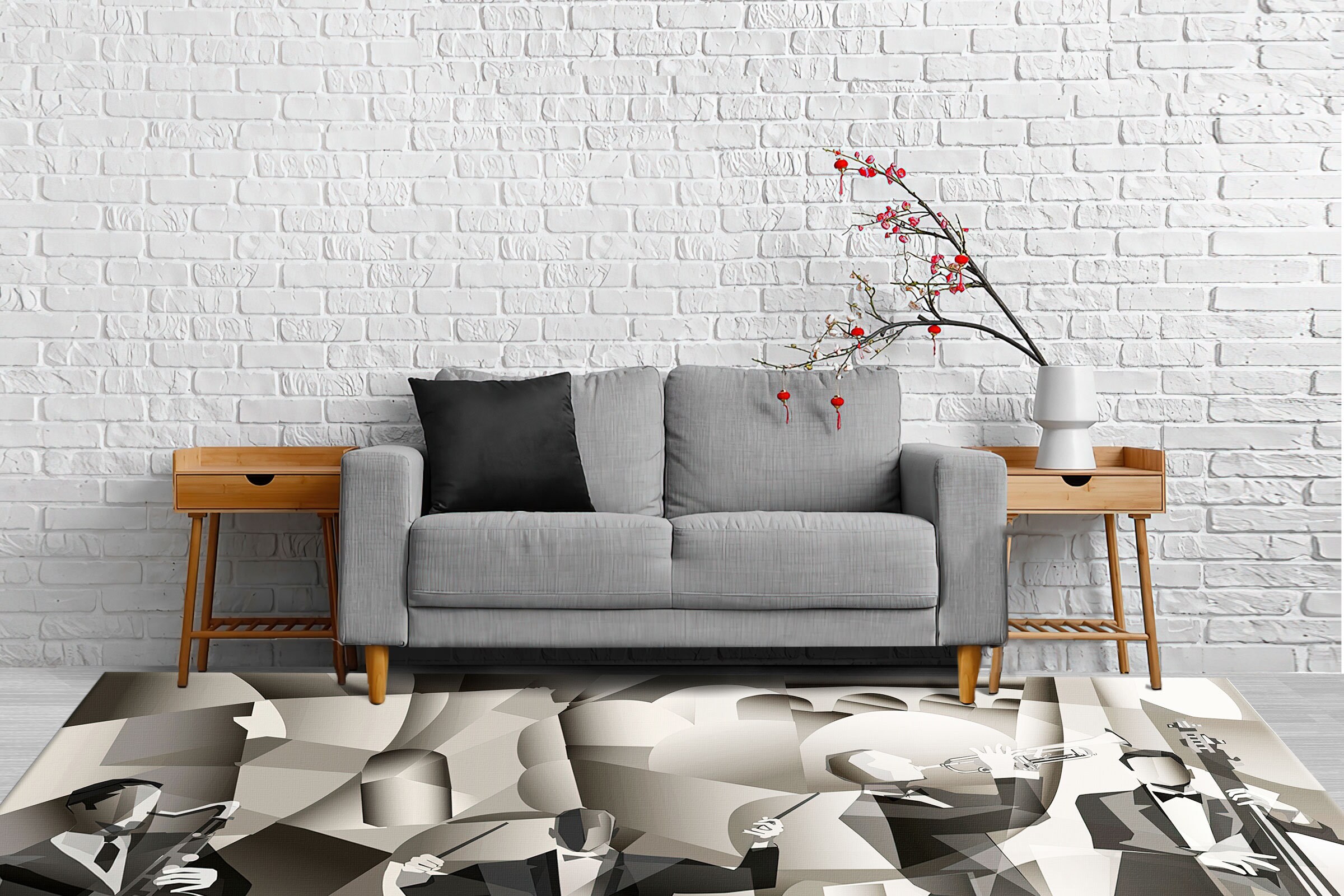 Paris Jazz Cafe Rugs, Jazz Rugs, African Music Rugs, Music Room Rug ...