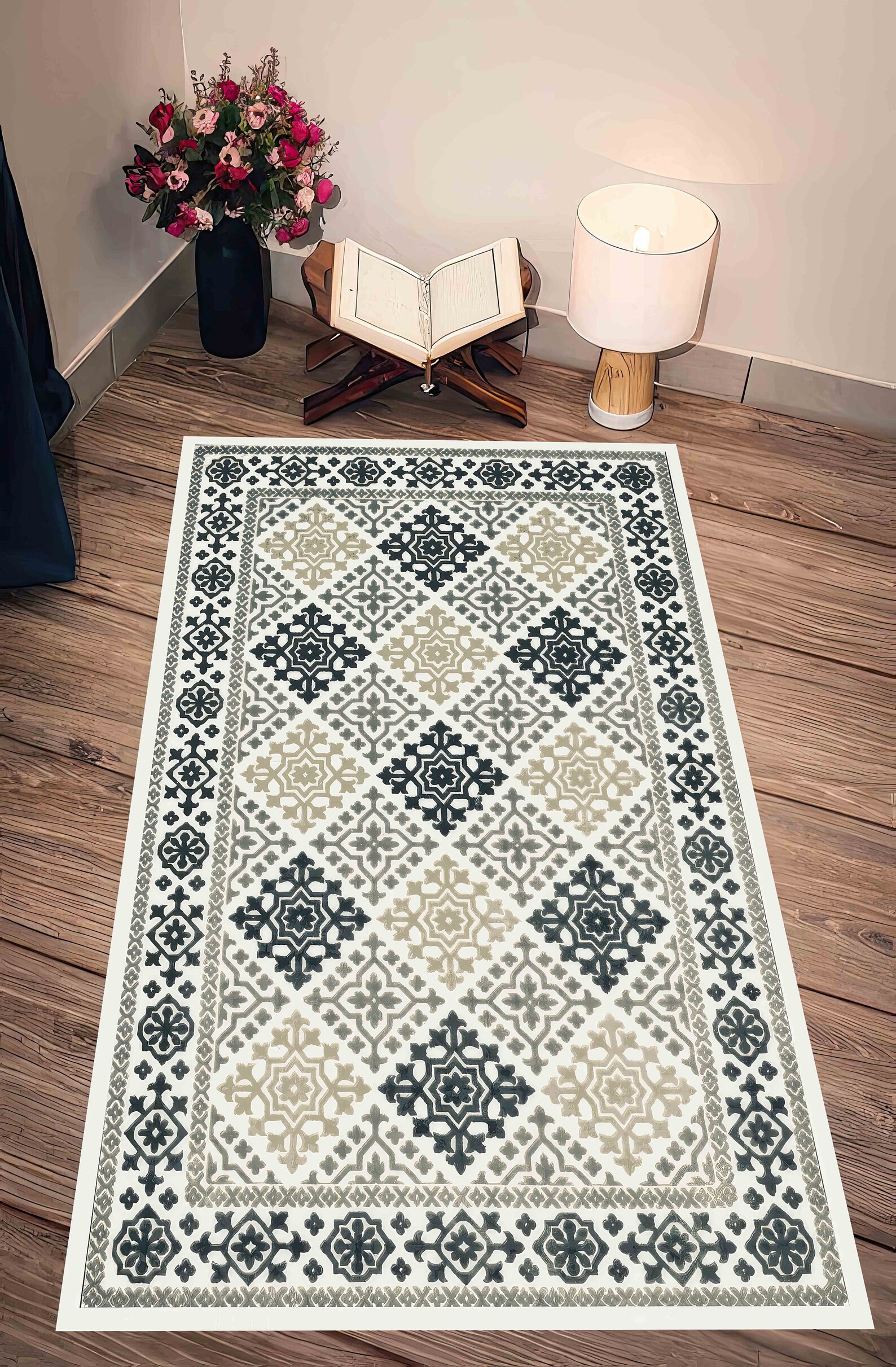 Beige Prayer Rug, Gray Prayer Rug, Mosque Accessories, Islamic Rug ...