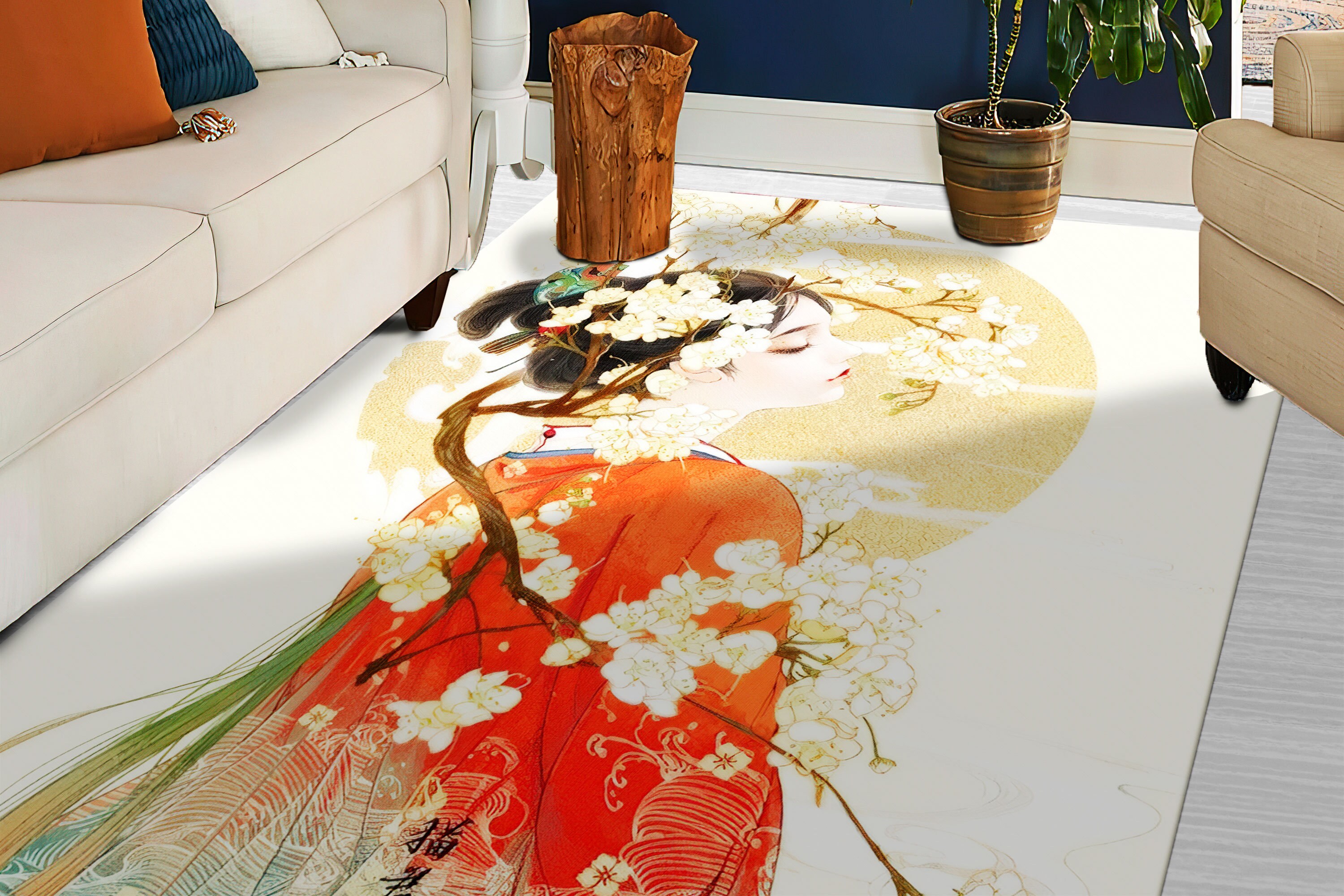 Japanese Geisha Rugs Japanese Woman Rugs Japanese Geisha - Etsy