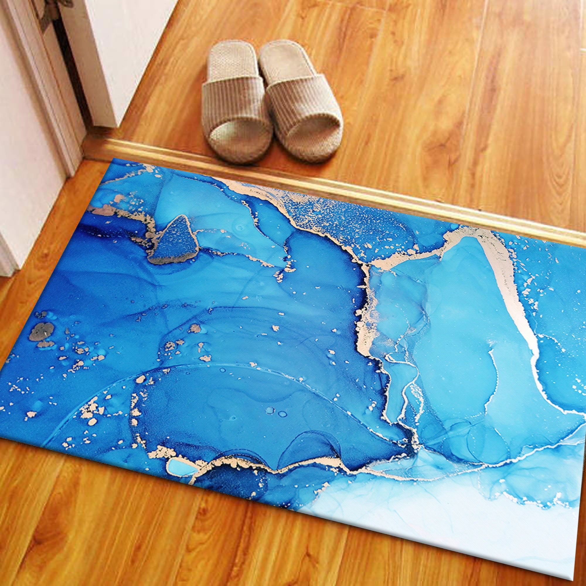 Blue Marble Rug Shimmery Rugs Marble Rug Bridesmaid Gift - Etsy