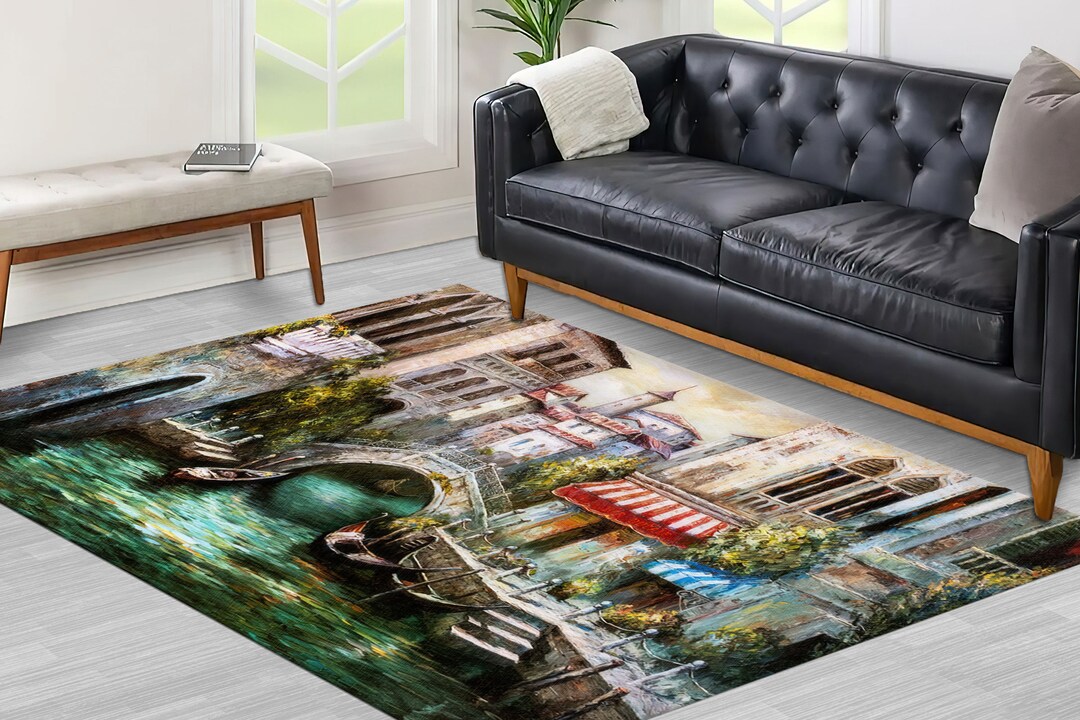 Venice Italy Rug, Italy Landscape Rug, Venice Canal Landscape Rug, View ...