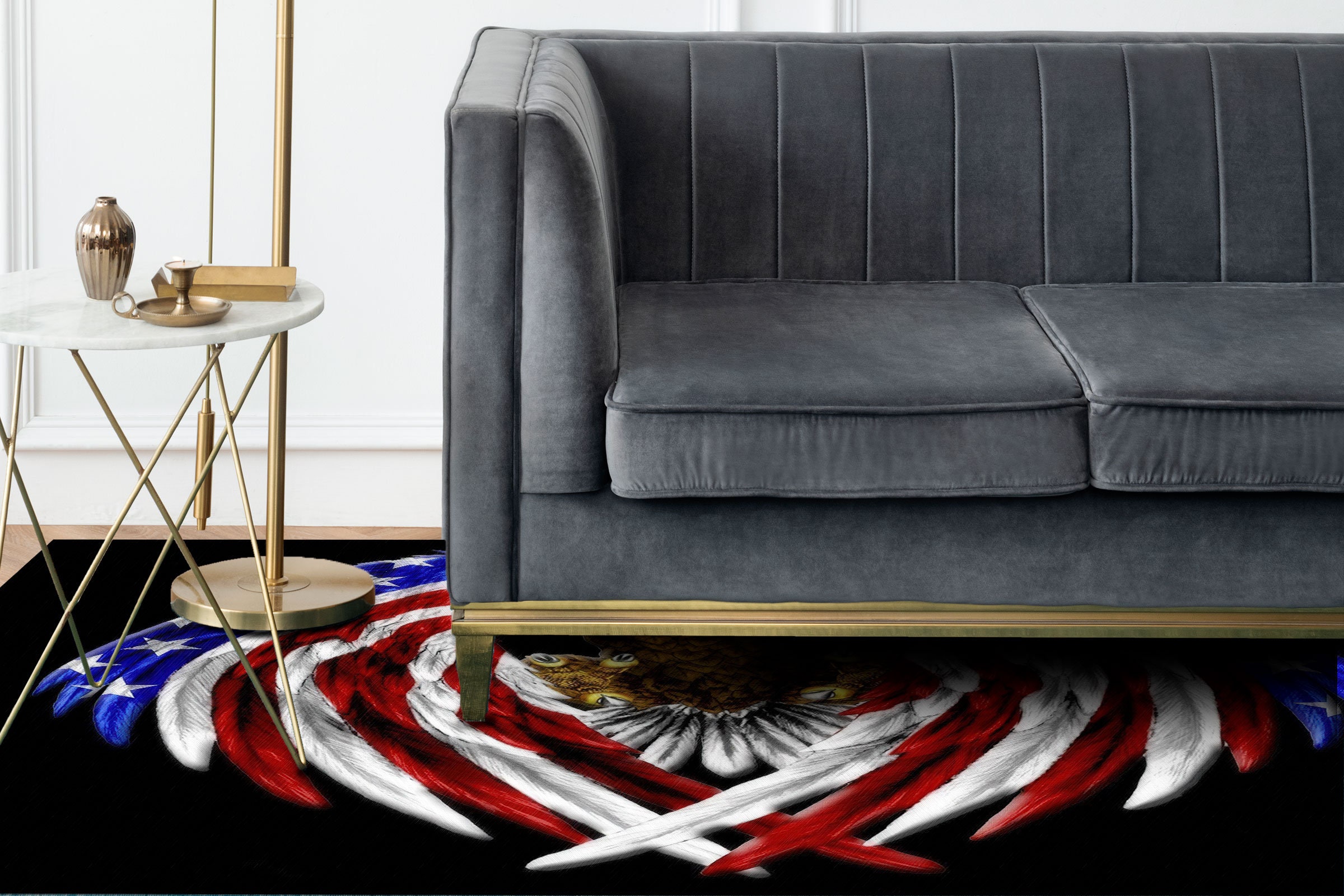 Bald Eagle With American Flag Rugs, Eagle Lover Gift Rugs, Bald Eagle ...