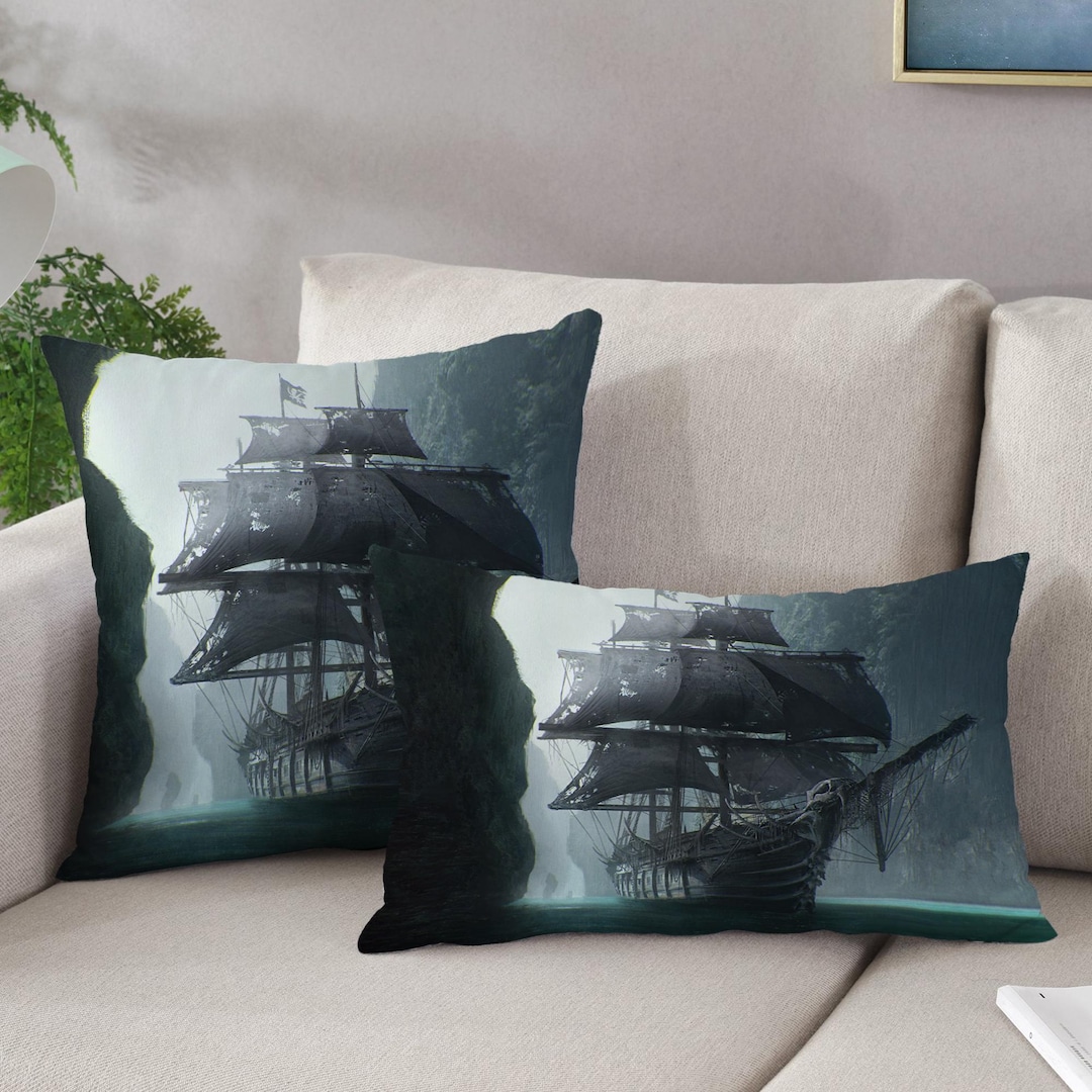 Landscape Pillow Cover, Ship Cushion Case, Coastal Pillow Case, Cushion ...