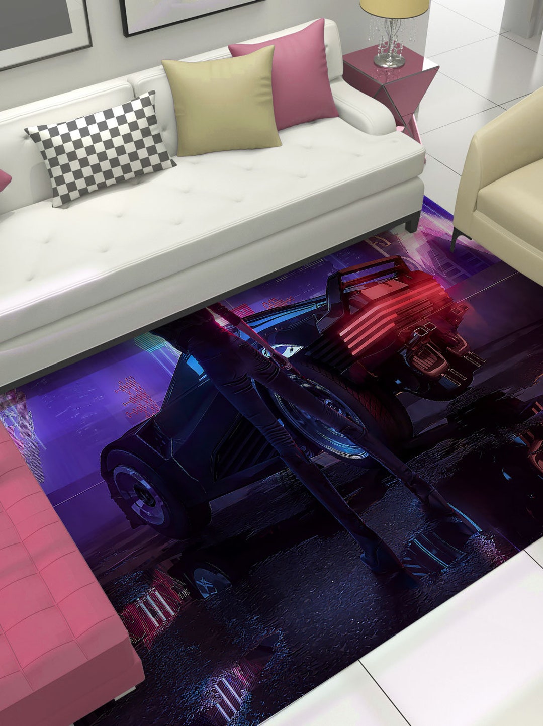 Cyberpunk Rugs, Cyberpunk Rug, Game Room Rug, Modern Rug, Fast Farious ...