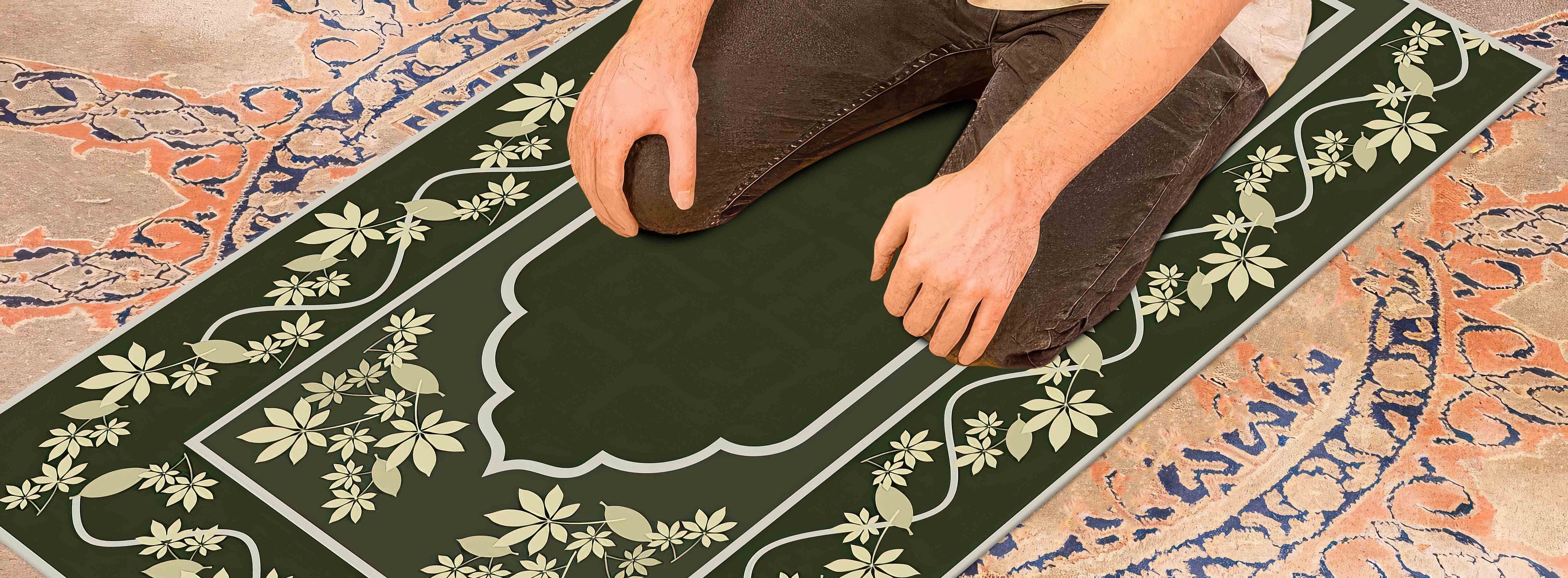 Green Prayer Rug Beige Prayer Rug Spiritual Rug Islamic - Etsy